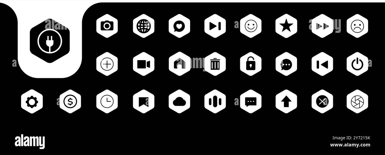 hexagonal icon set collection design vector Stock Vector Image & Art ...