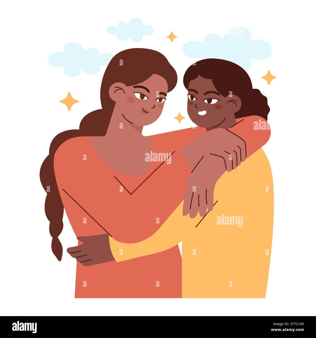 Friends support. Friendship mental support and comfort. Group of ...