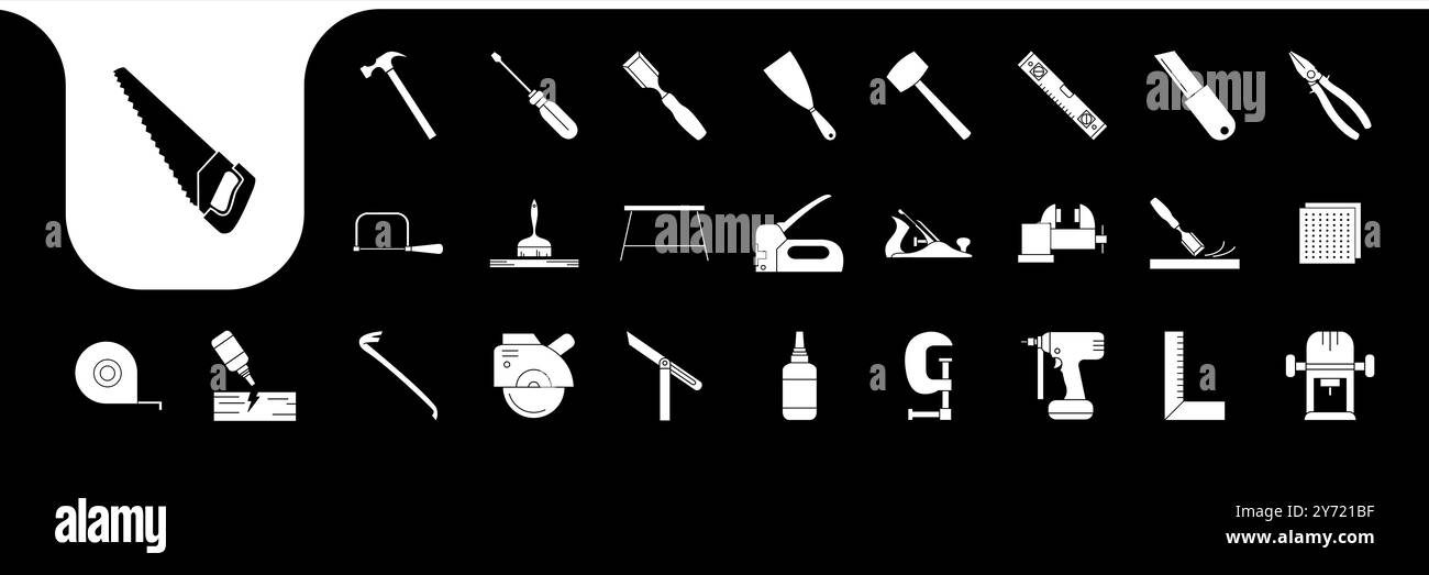 carpenter icon set collection design vector Stock Vector Image & Art ...