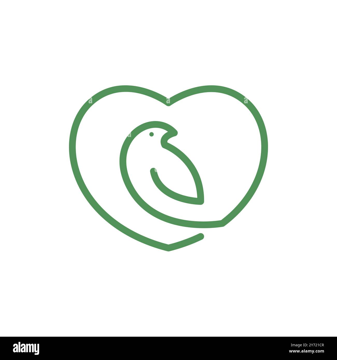 little bird lover line simple modern logo design vector Stock Vector ...