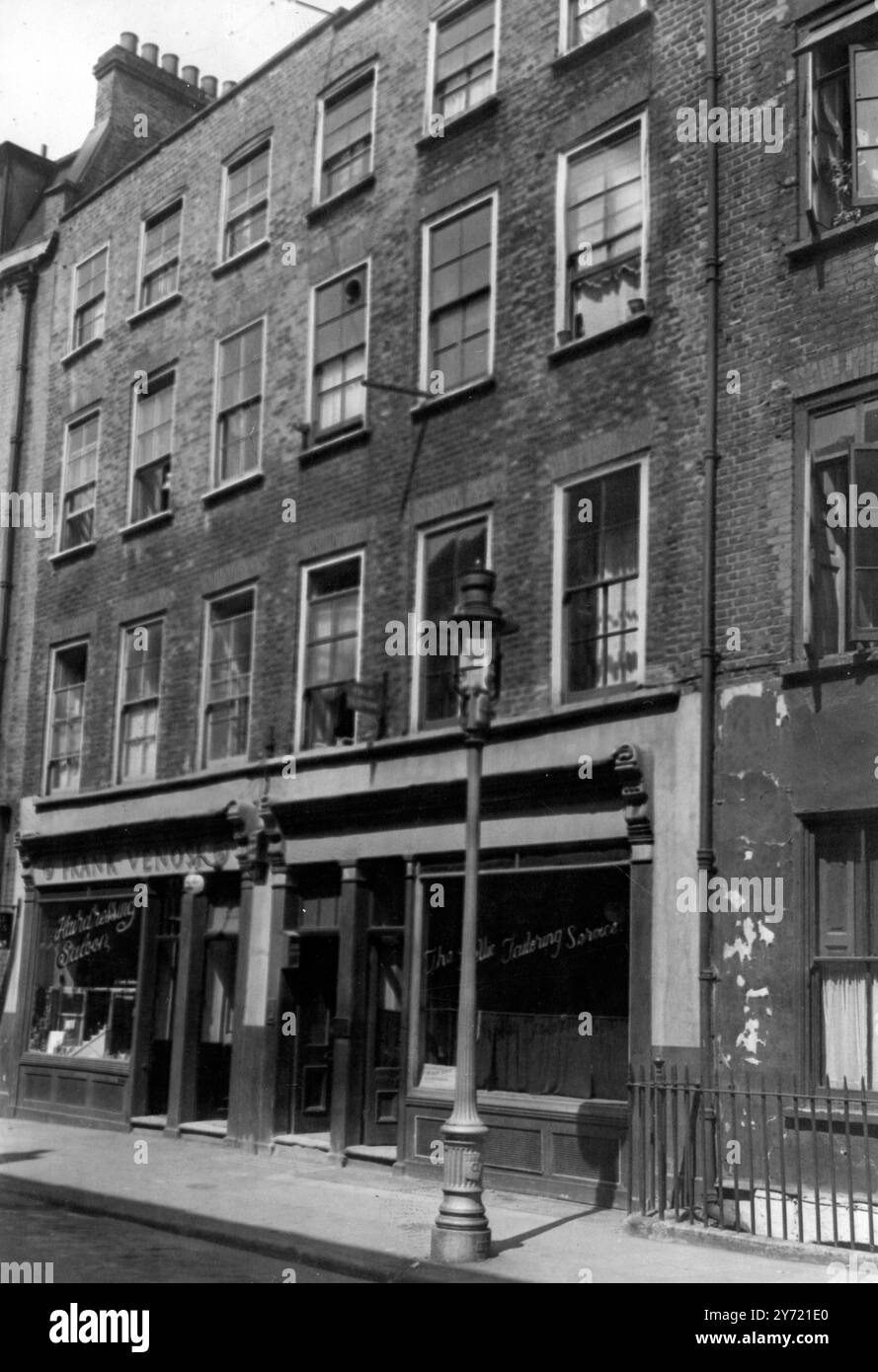 The exterior of the Mandrake Club , 4 Meard Street, Soho , London , of ...