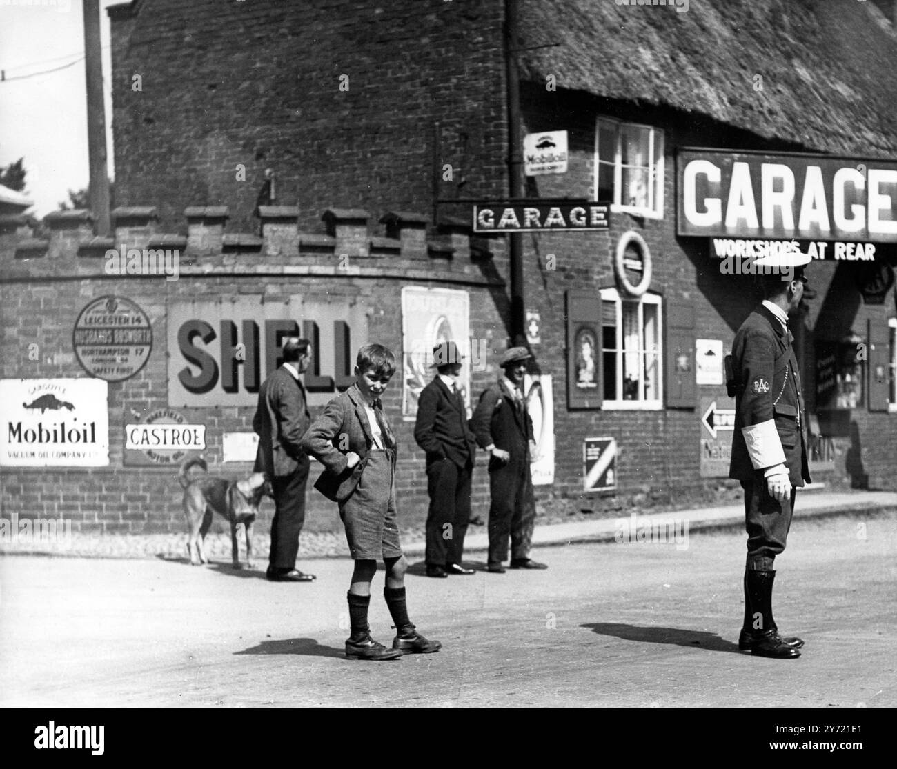 An RAC man in the street at Husbands Bosworth , Leicestershire 1928 ...