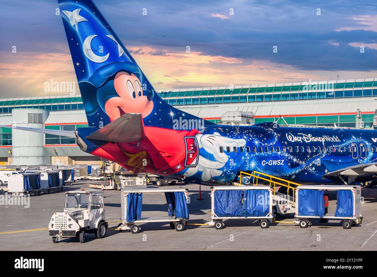 Toronto, Canada - September 20, 2024: A passenger aircraft covering the ...