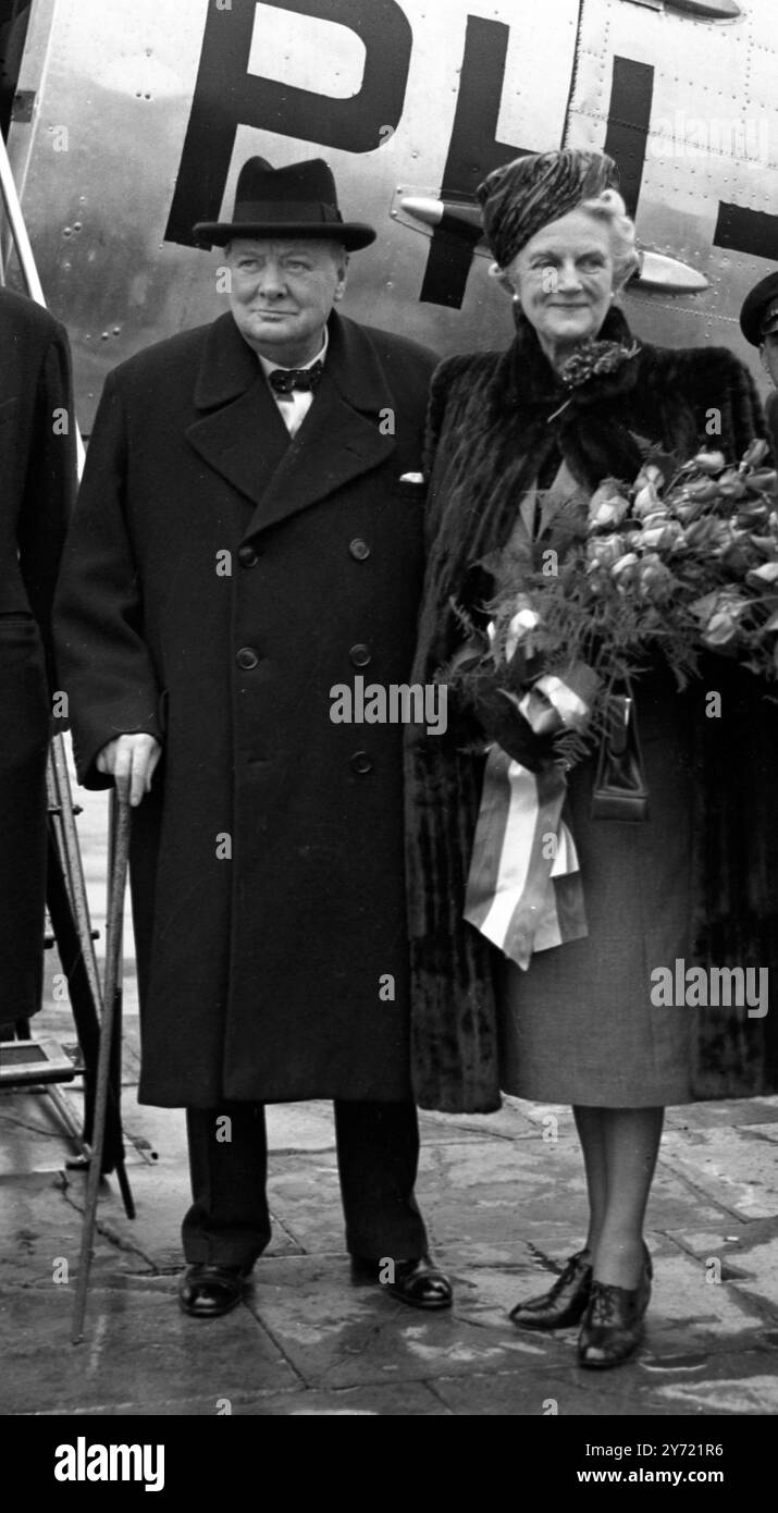 Mr and Mrs Churchill accompanied by their daughter Marie left Croydon ...