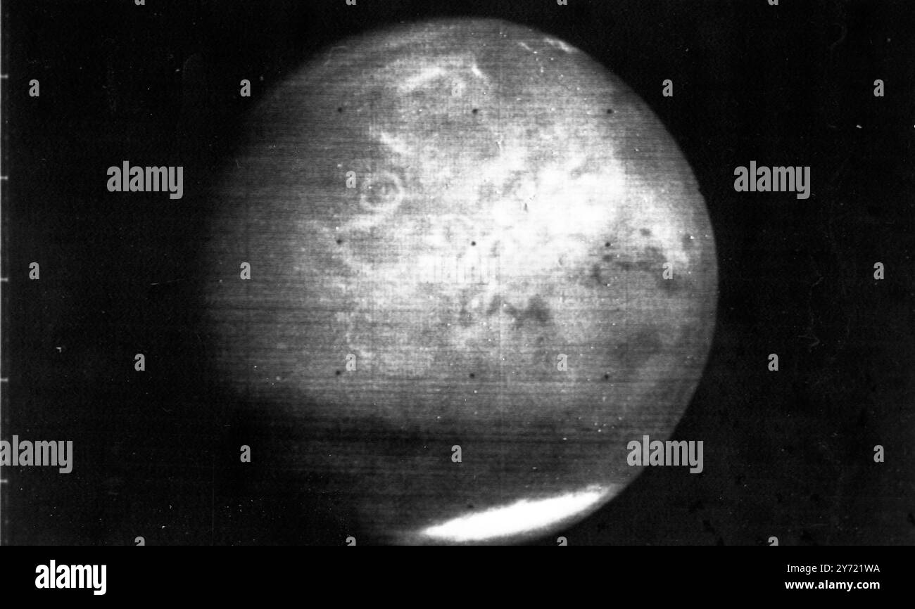 Mars taken by Mariner 7 at a distance of 293,000 miles . Prominent in ...