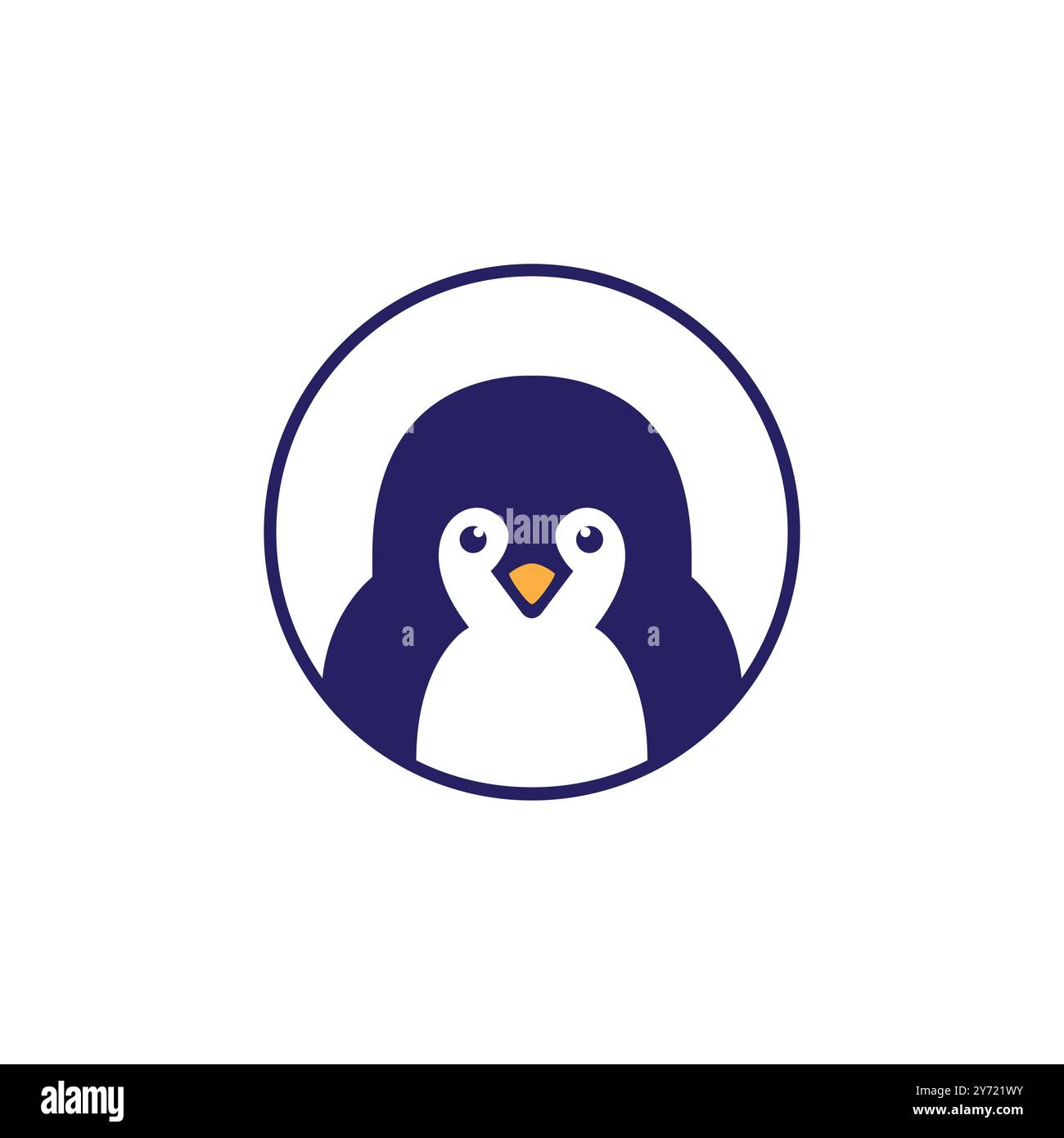 cute penguin flat mascot logo design vector Stock Vector Image & Art ...