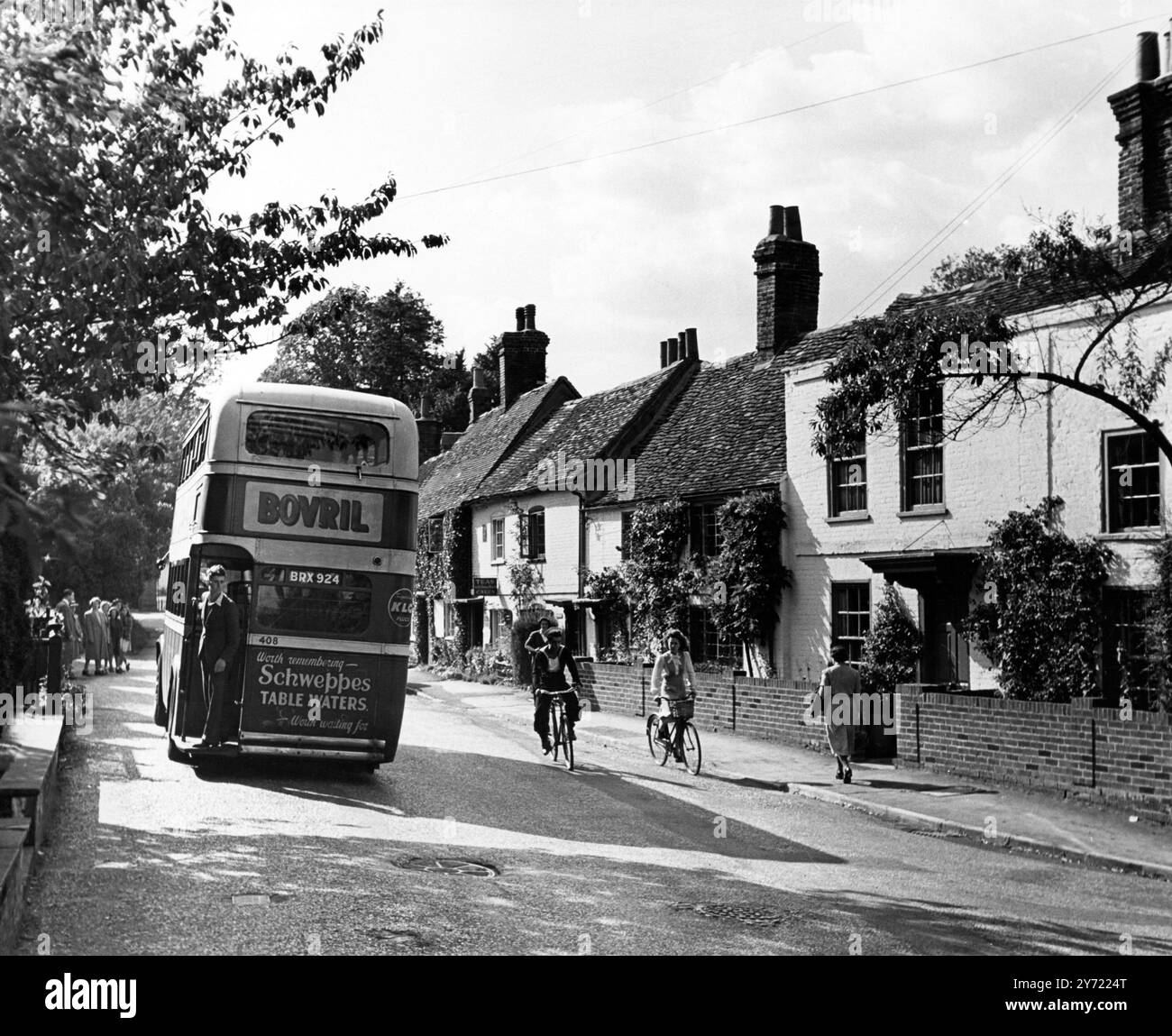 English village road sign Black and White Stock Photos & Images - Alamy