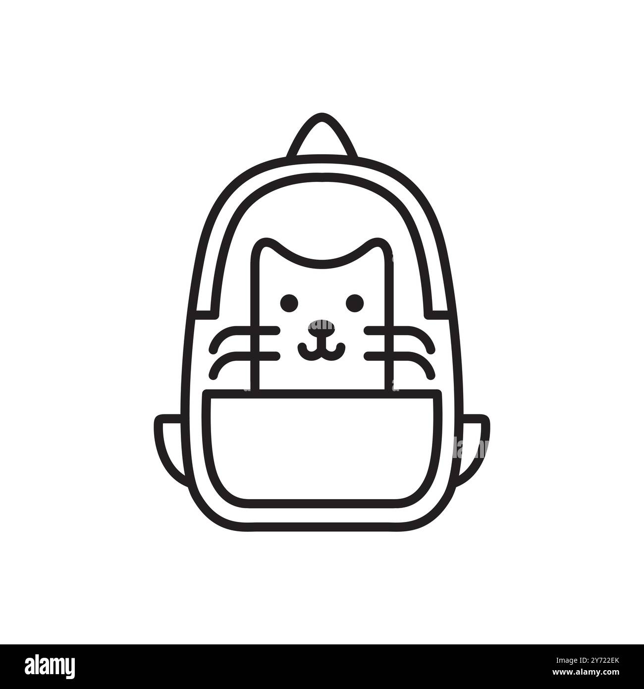cat bag line simple logo design vector Stock Vector Image & Art - Alamy