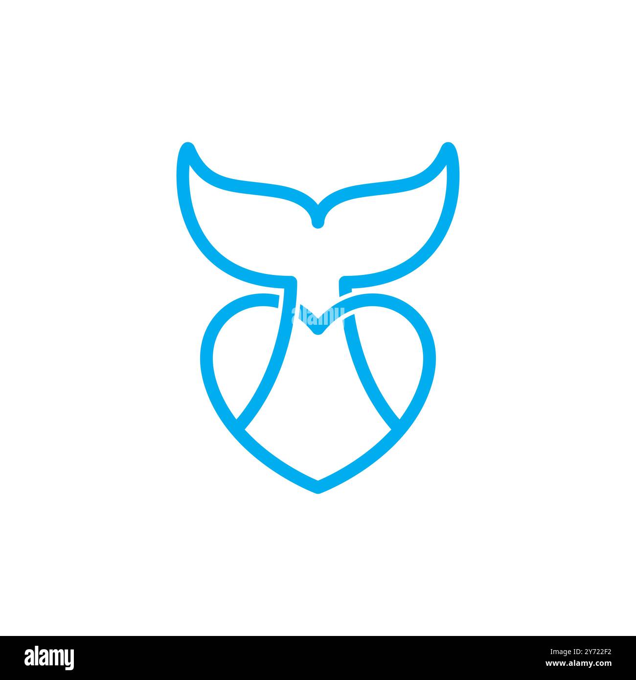whale tale love line simple modern logo design vector Stock Vector ...