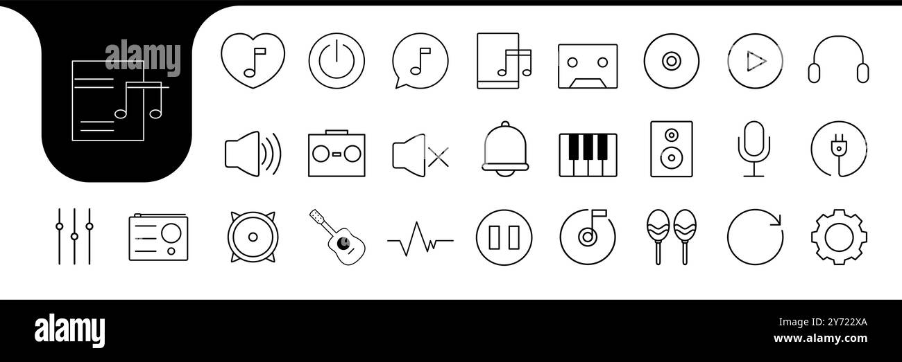 audio music line icon vector designs Stock Vector Image & Art - Alamy