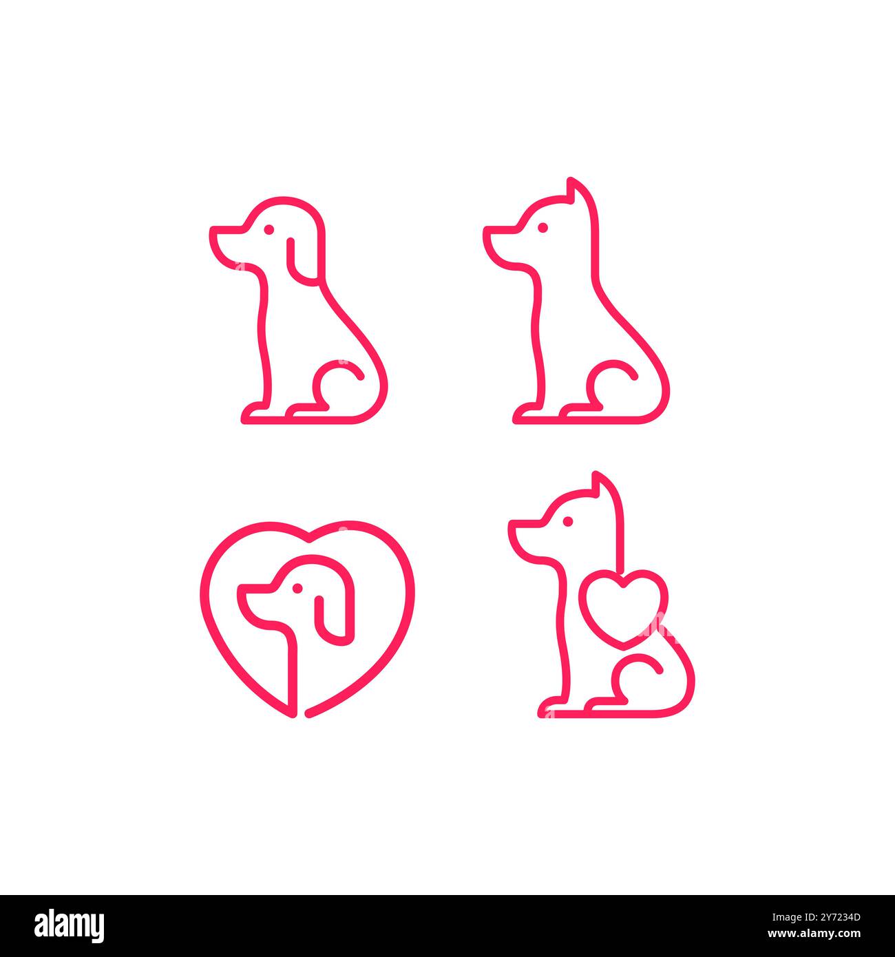 dog sit line minimal mascot logo design vector Stock Vector Image & Art ...