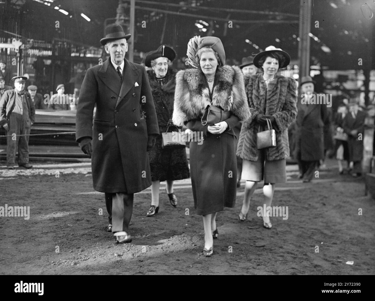 Mrs Attlee Launches Tanker. Mrs Attlee, wife of the Prime Minister ...