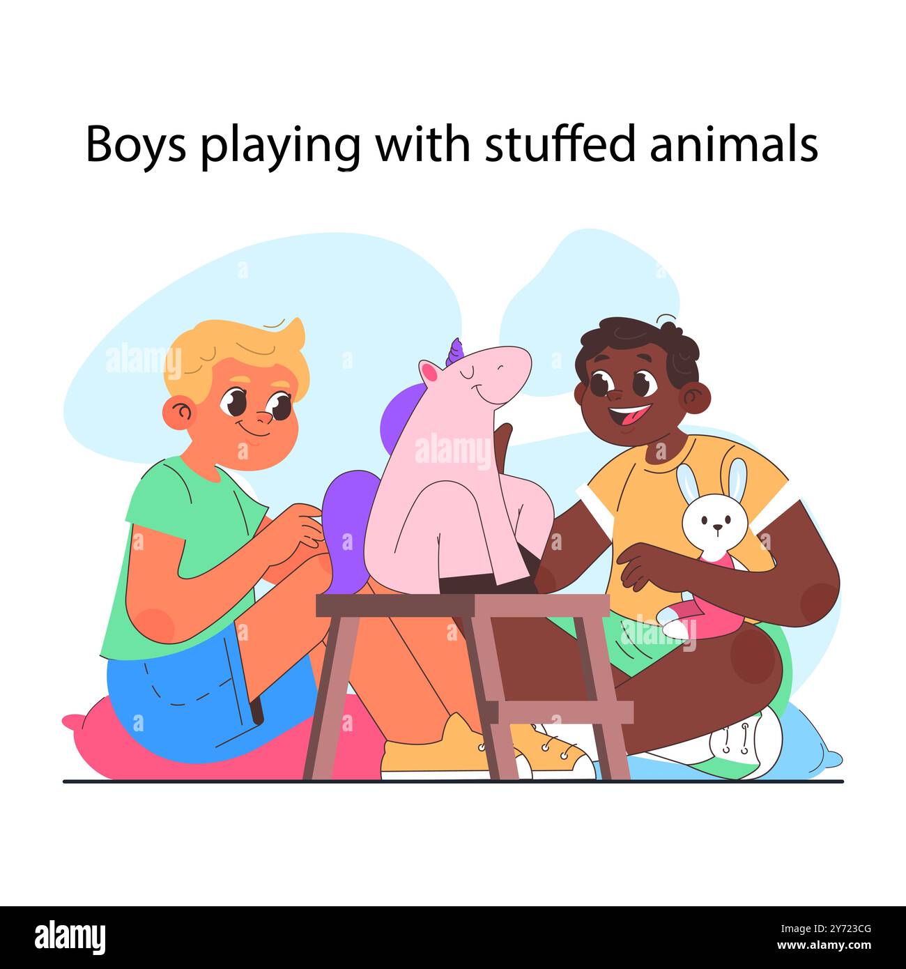 Modern gender neutral parenting. Positive advice for parents to raise boys. Kids playing with ...