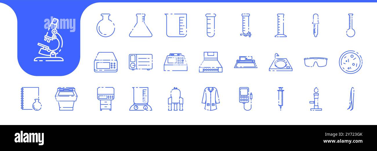 laboratory science tools lines icon vector designs Stock Vector Image ...