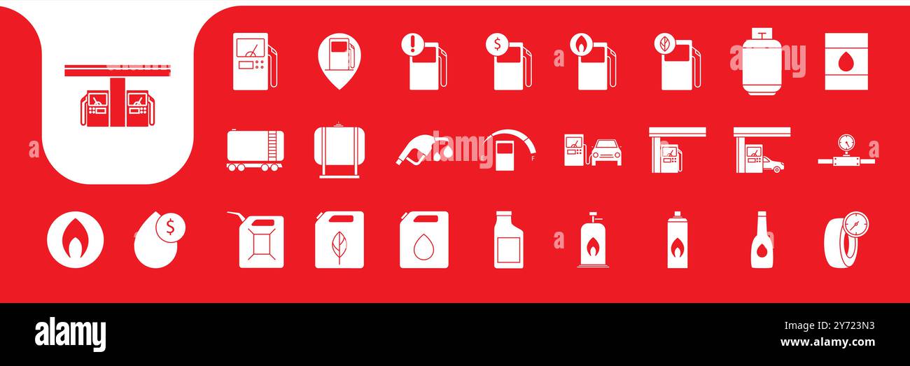 gas station icons set collection design vector Stock Vector Image & Art ...