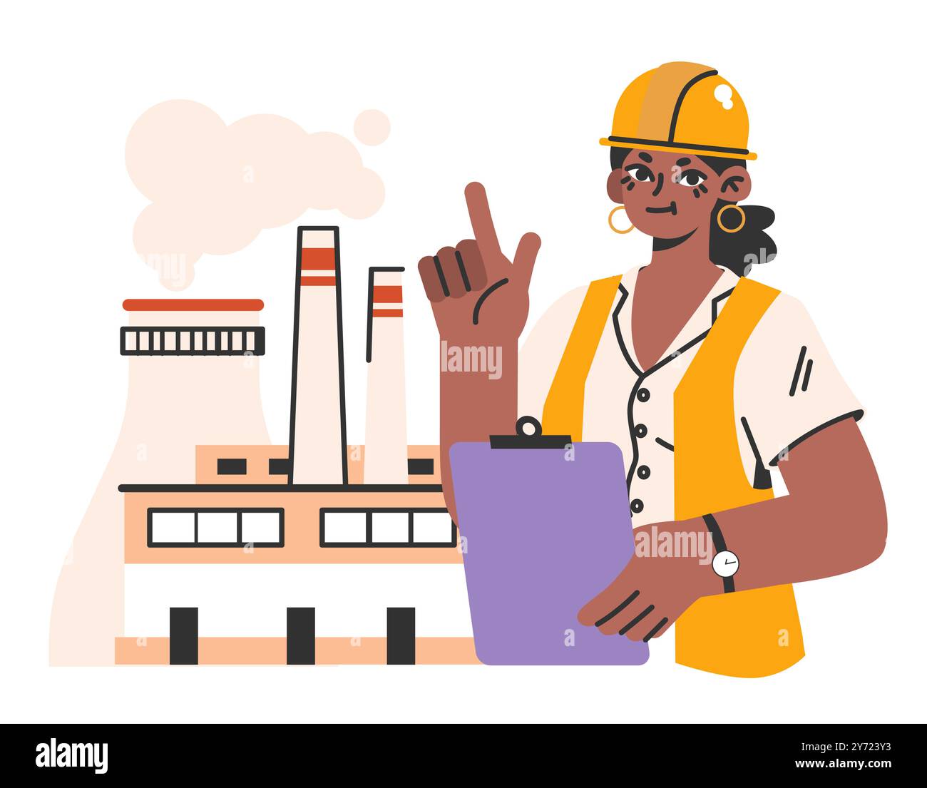 Safety or ecology female inspector. Public organization worker ...