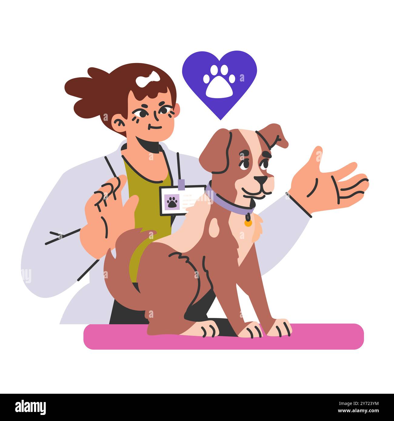 Veterinary appointment. Pet visit a medical clinic. Dog health check ...