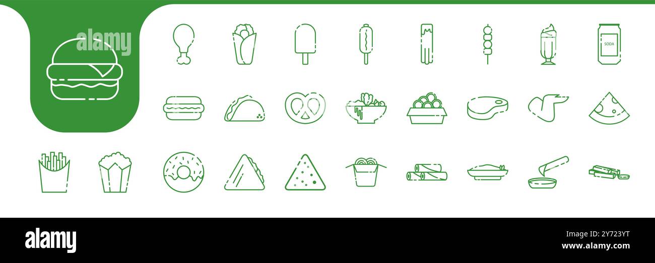 Food fast casual Stock Vector Images - Alamy