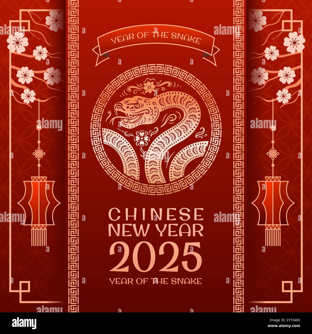 A stylized emblem of a serpent that symbolizes the Snake in the rich ...