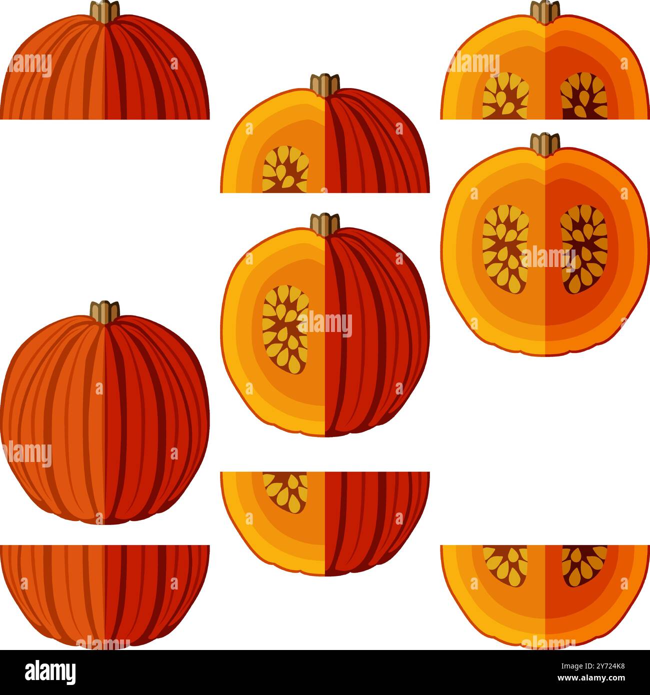 Set of Big Max pumpkin. Winter squash. Cucurbita maxima. Vegetables ...