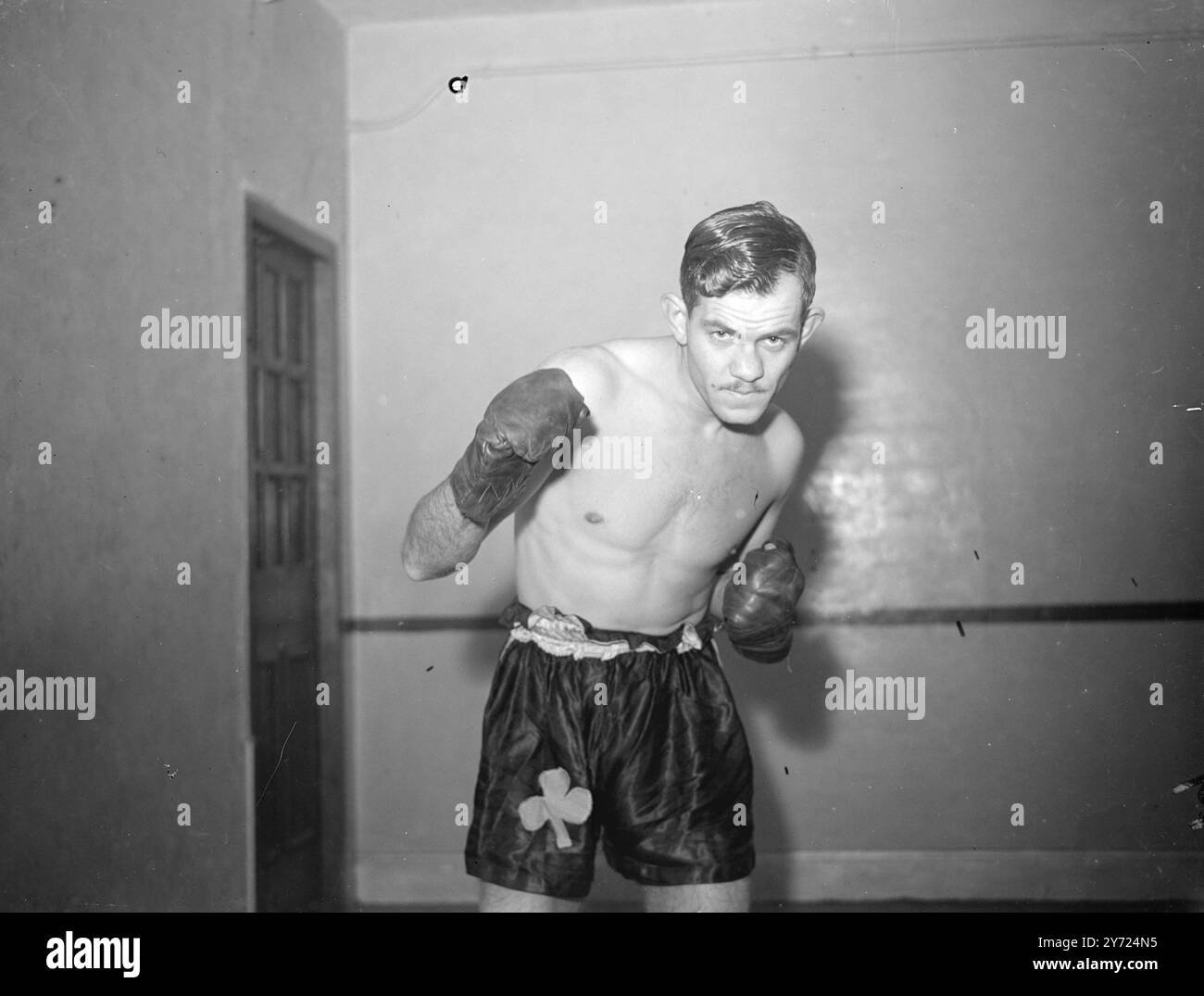 Picture shows: Mickey McKay. South African boxer. 8th April 1948 Stock ...