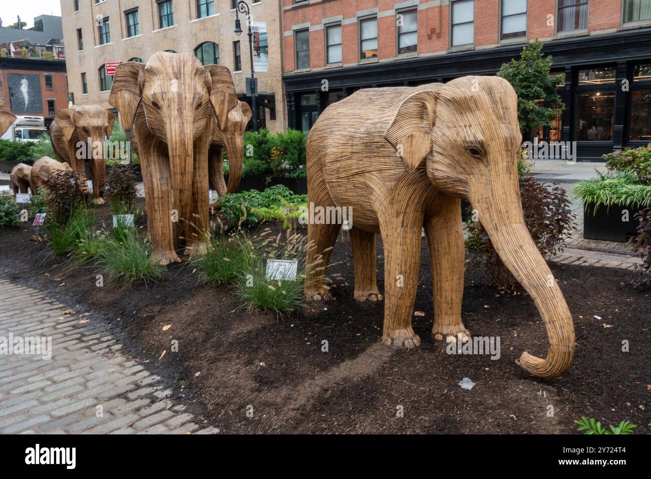 the Great Elephant Migration sculptures in the meatpacking district of ...