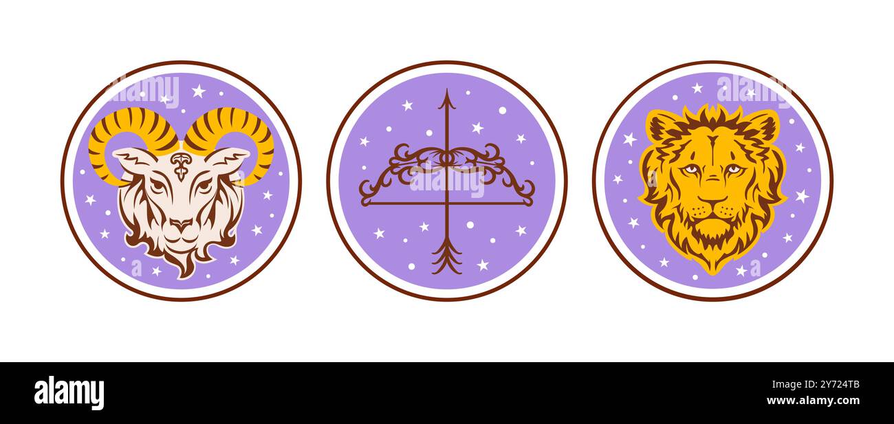 Artistic Illustrations of Zodiac Signs Taurus, Virgo, and Capricorn ...