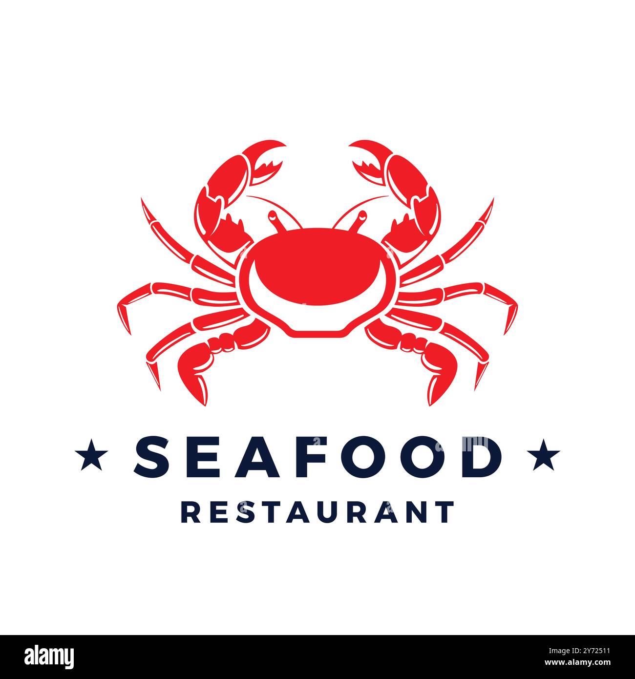 Local fresh crab icon. Seafood vector emblem, logo template Stock ...