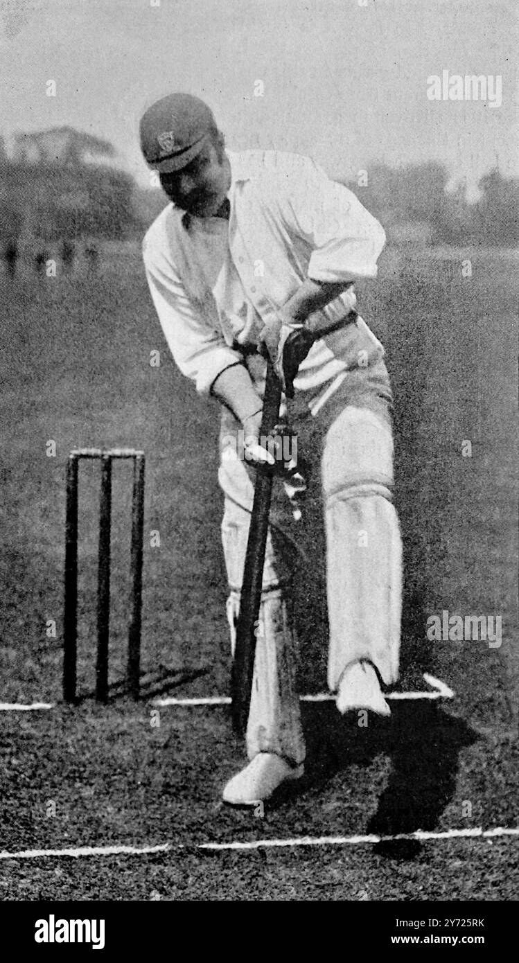 Batting: W. L. Murdoch in position for his under-leg stroke (William ...
