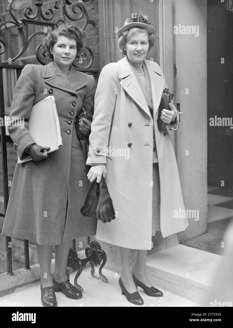 Mrs Attlee and her daughter Felicity enter number 10 Downing Street 9 ...
