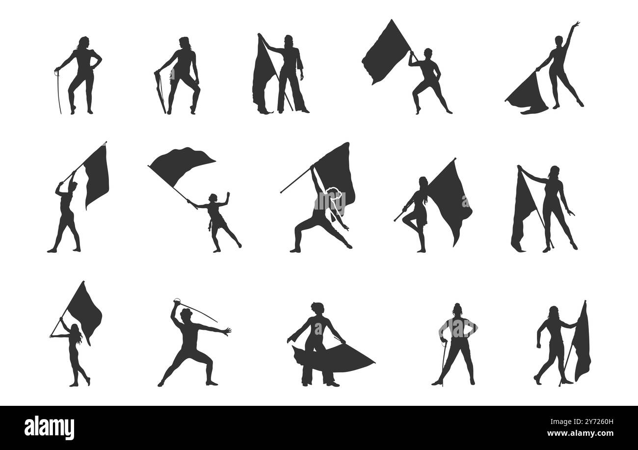 Color guard, Marching band, Color guard silhouette, Marching band silhouette, Flag girls, Color ...