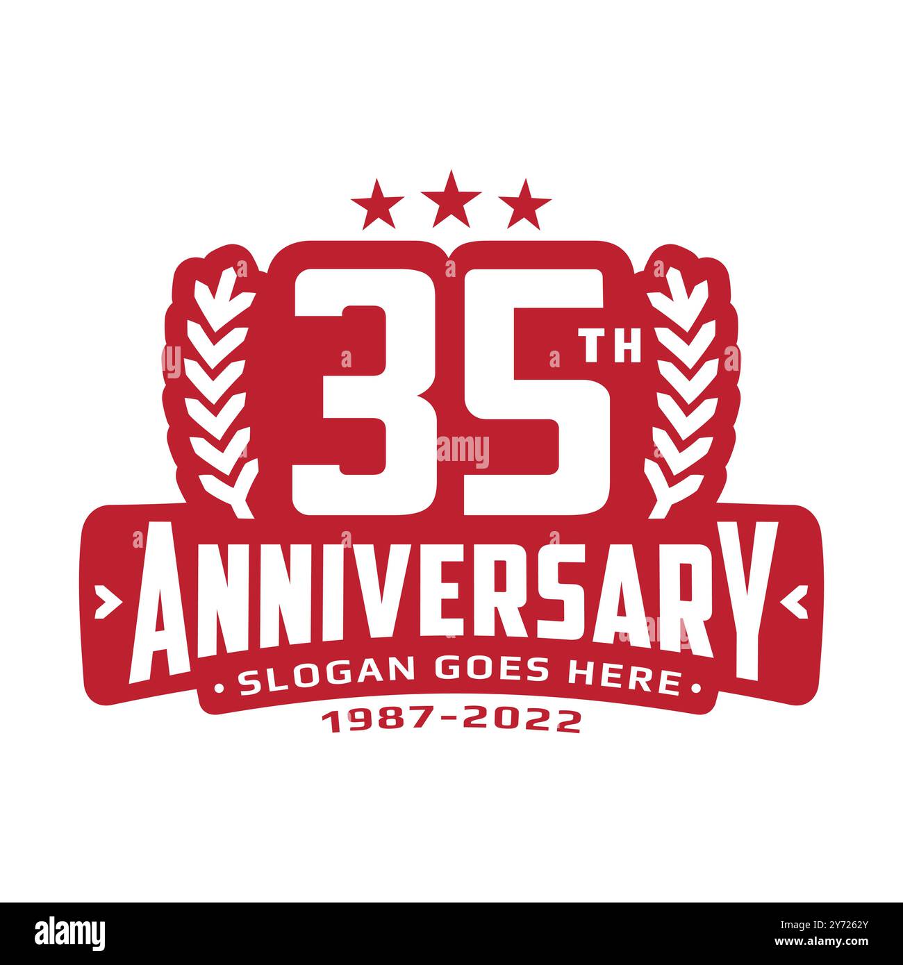 35 years anniversary logo design template. 35th anniversary celebration logotype. Vector and ...