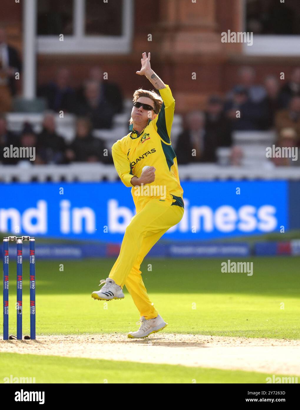 Australia's Adam Zampa bowling during the fourth One Day International ...