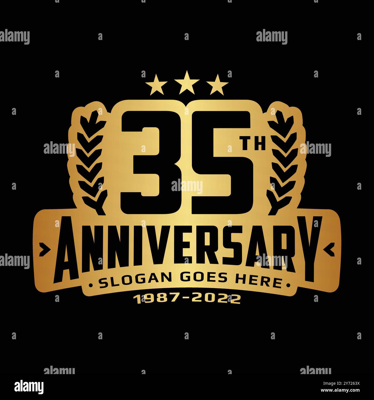 35 years anniversary logo design template. 35th anniversary celebration ...
