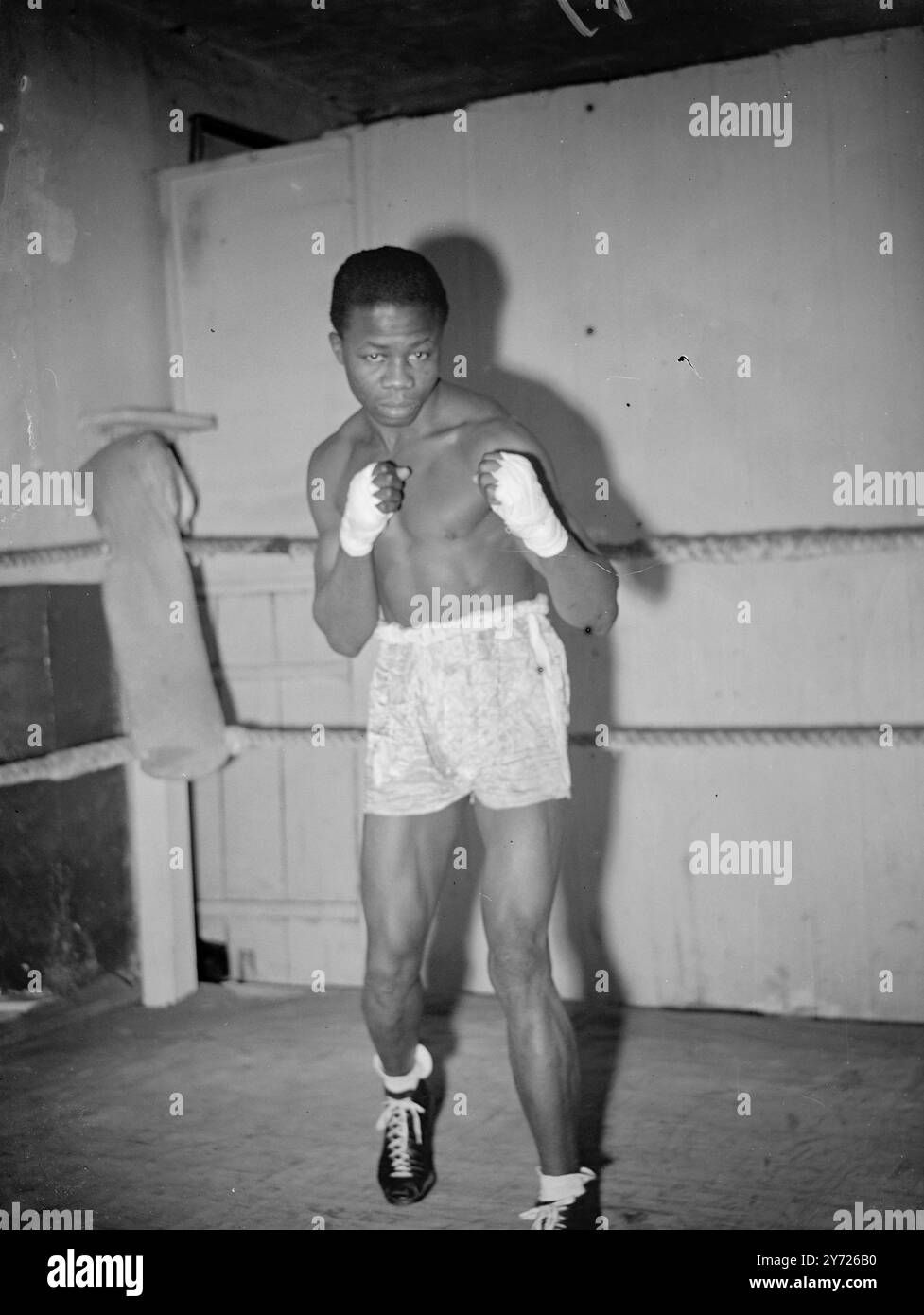Unknown (Hyman Williams?) Jamaican boxer, training in London 4 March ...