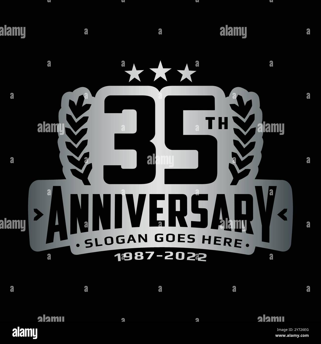 35 years anniversary logo design template. 35th anniversary celebration ...