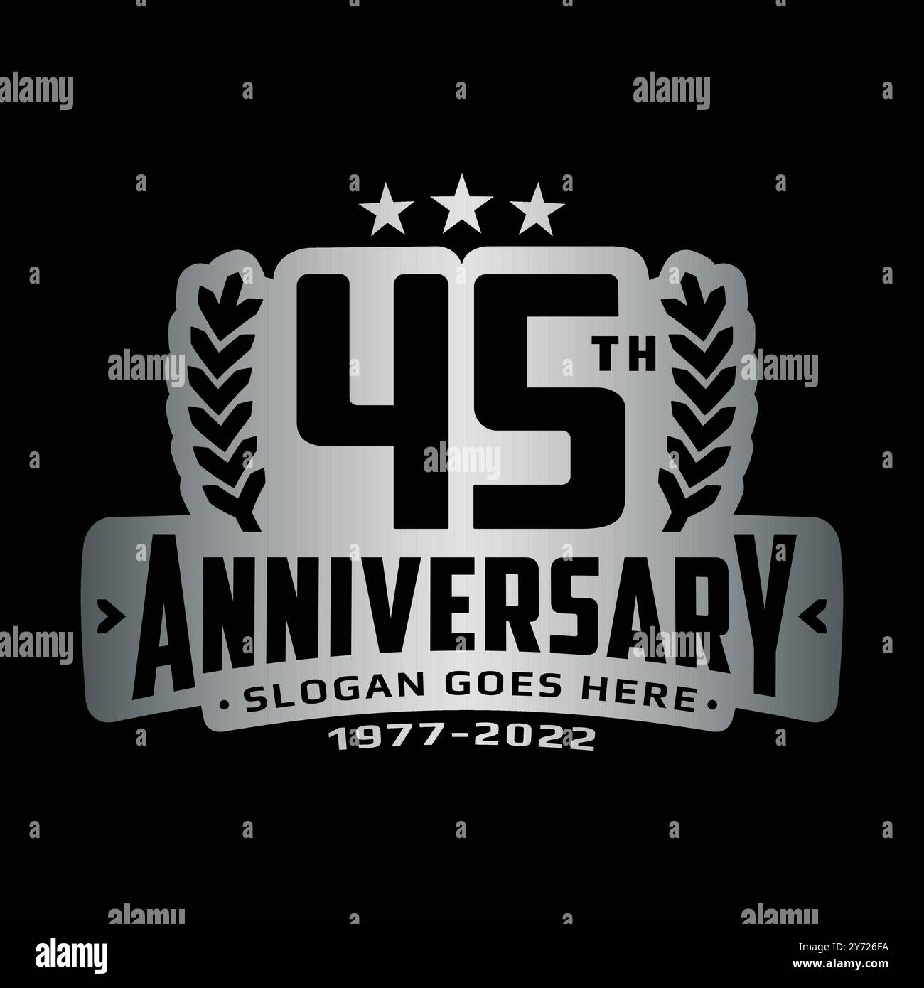 45 years anniversary logo design template. 45th anniversary celebration ...