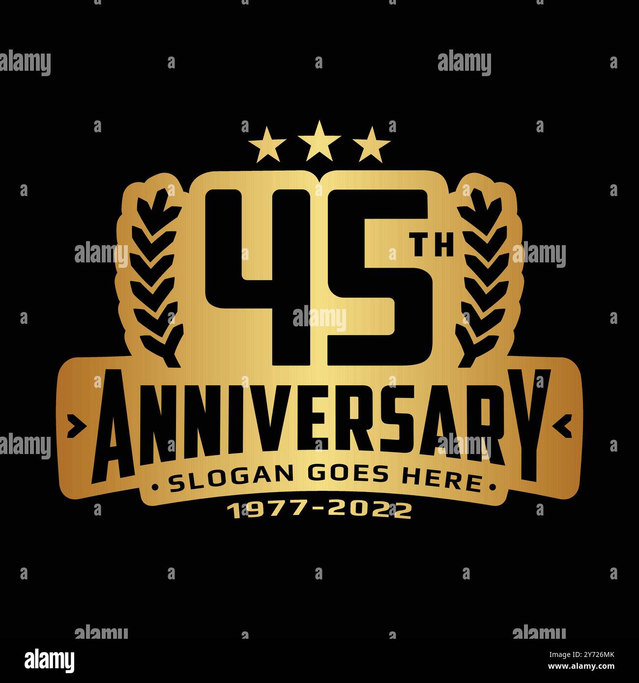 45 years anniversary logo design template. 45th anniversary celebration ...
