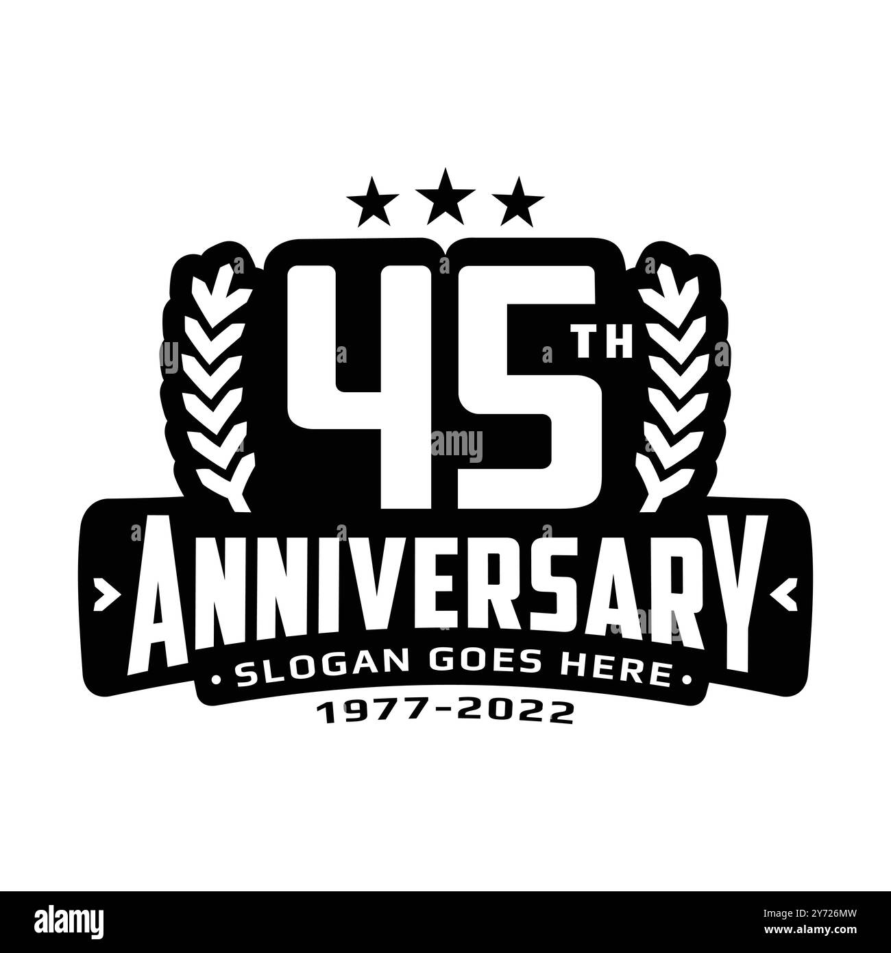 45 years anniversary logo design template. 45th anniversary celebration ...