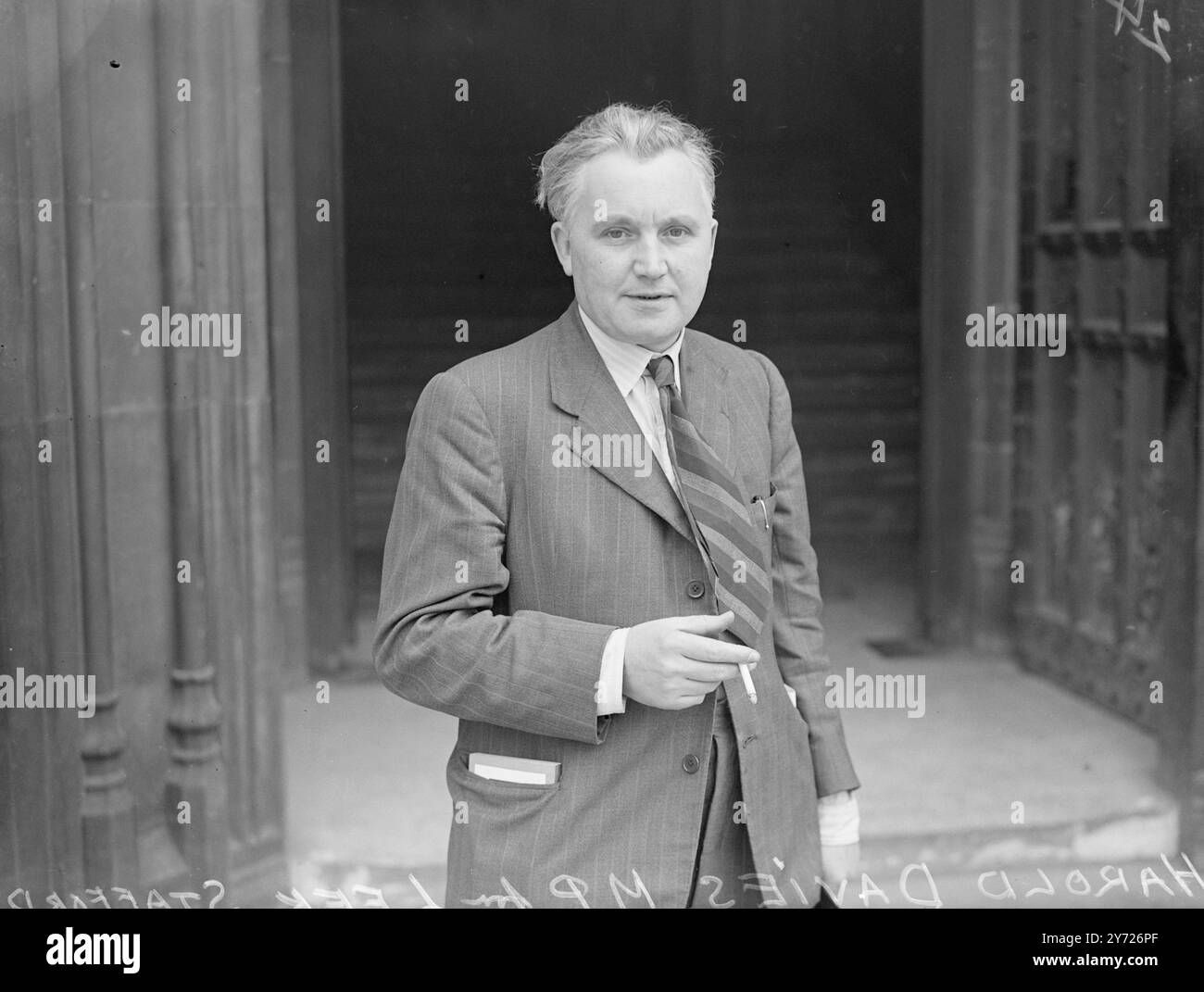 Harold Davies M.P. Labour for Stafford. Undated Stock Photo - Alamy