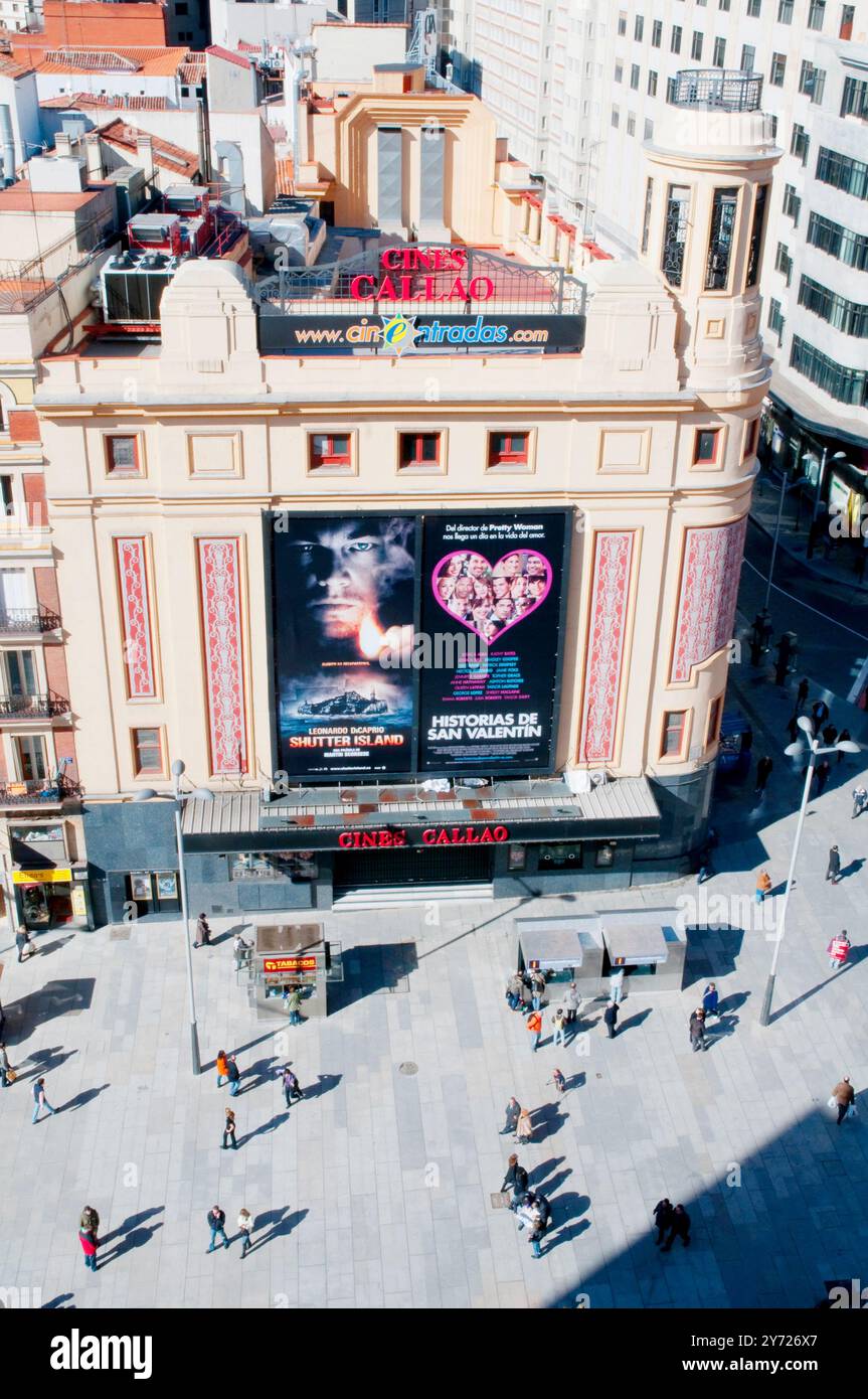 Cine Callao building, Plaza de Callao. Madrid, Spain Stock Photo - Alamy