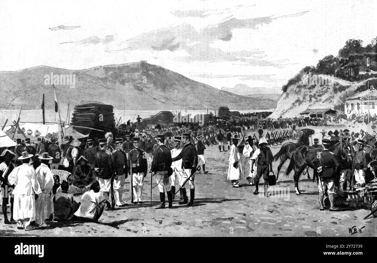 Sino-Japanese war Landing of Japanese troops at the beach at Chemulpo ...