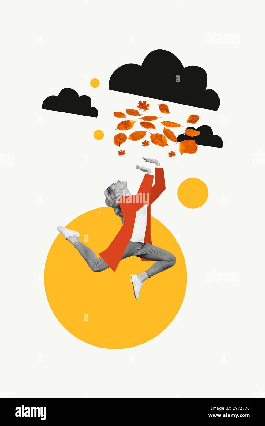 Trend artwork sketch image 3D photo collage of autumn season bad ...