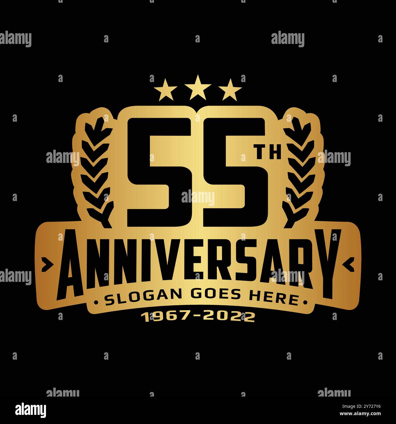 55 years anniversary logo design template. 55th anniversary celebration ...