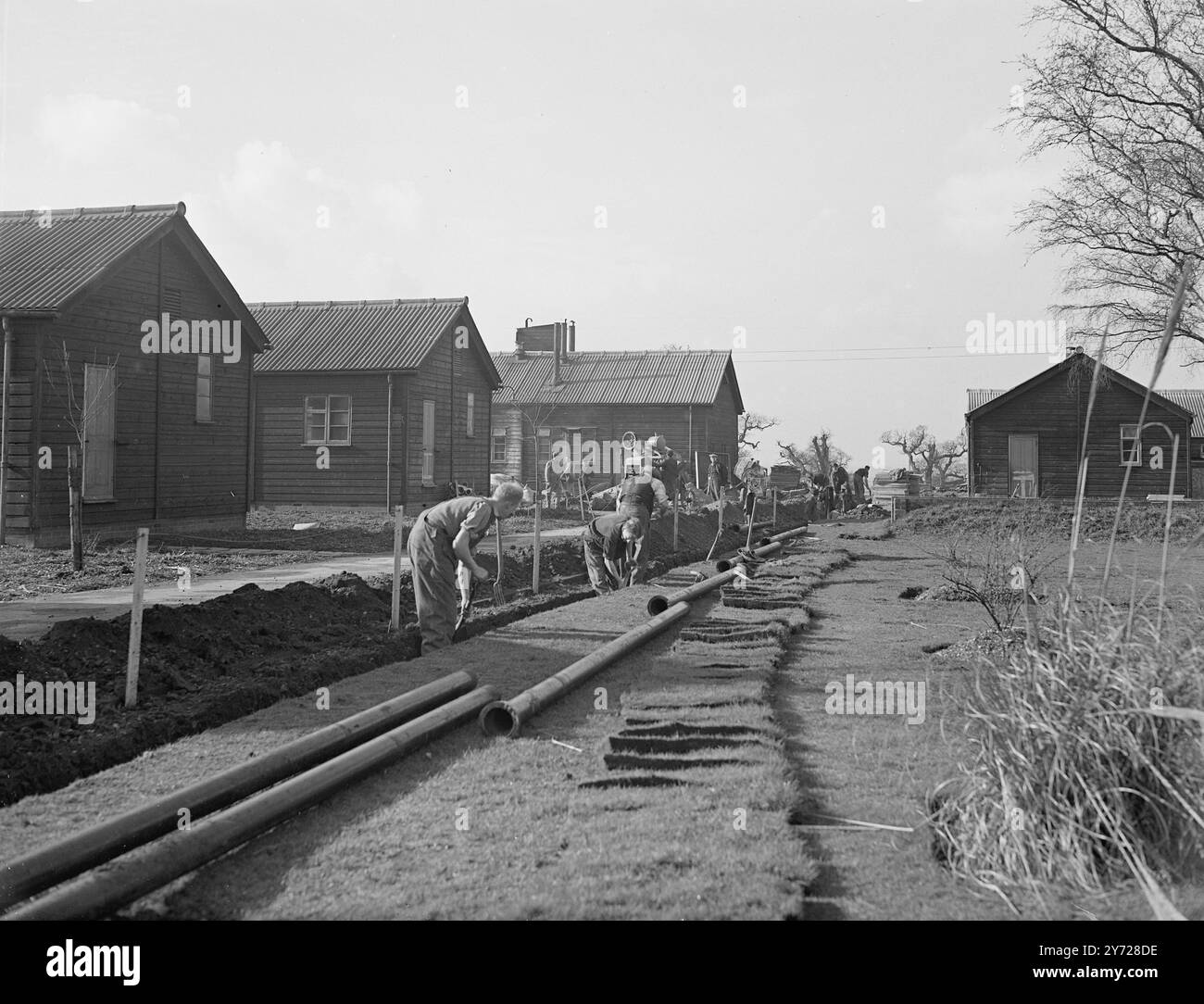 Preparing main competitors camps for the 1948 Olympics Games in the ...