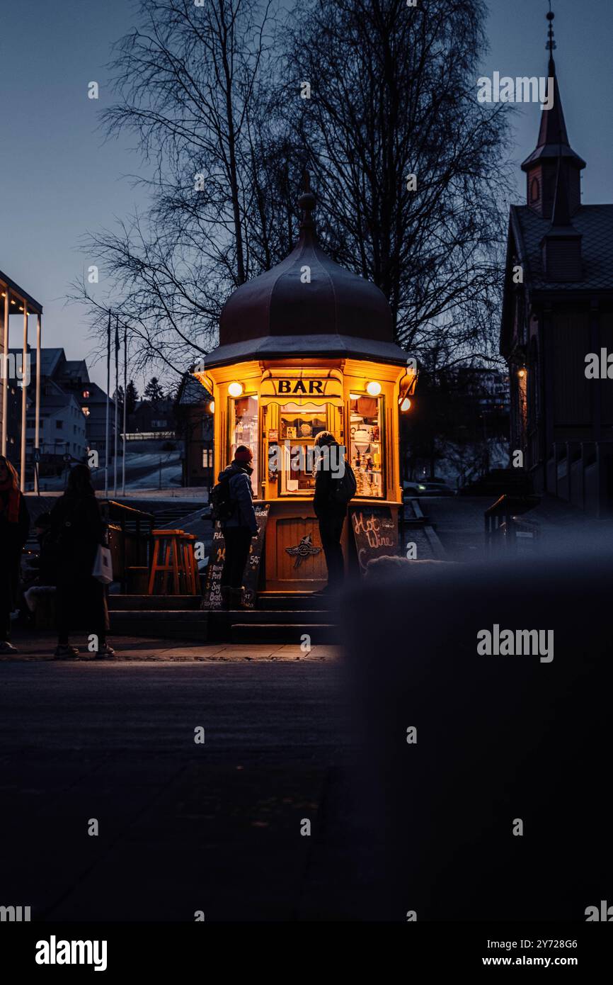 Raketten Bar at twilight in Tromso, Norway Stock Photo - Alamy