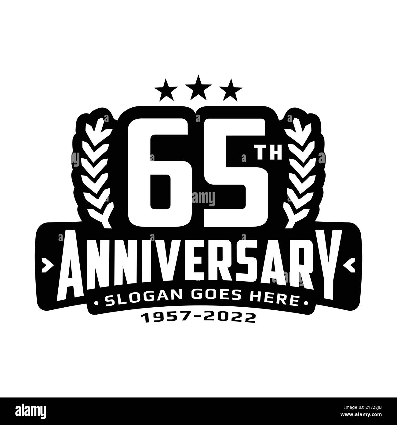 65 years anniversary logo design template. 65th anniversary celebration ...