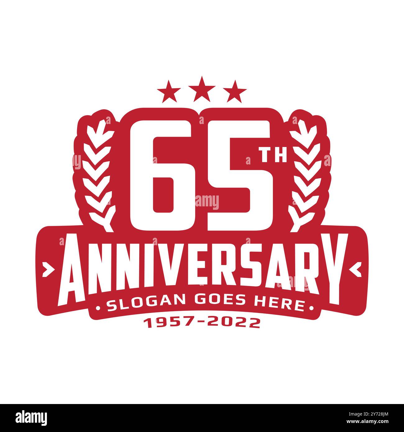 65 years anniversary logo design template. 65th anniversary celebration ...