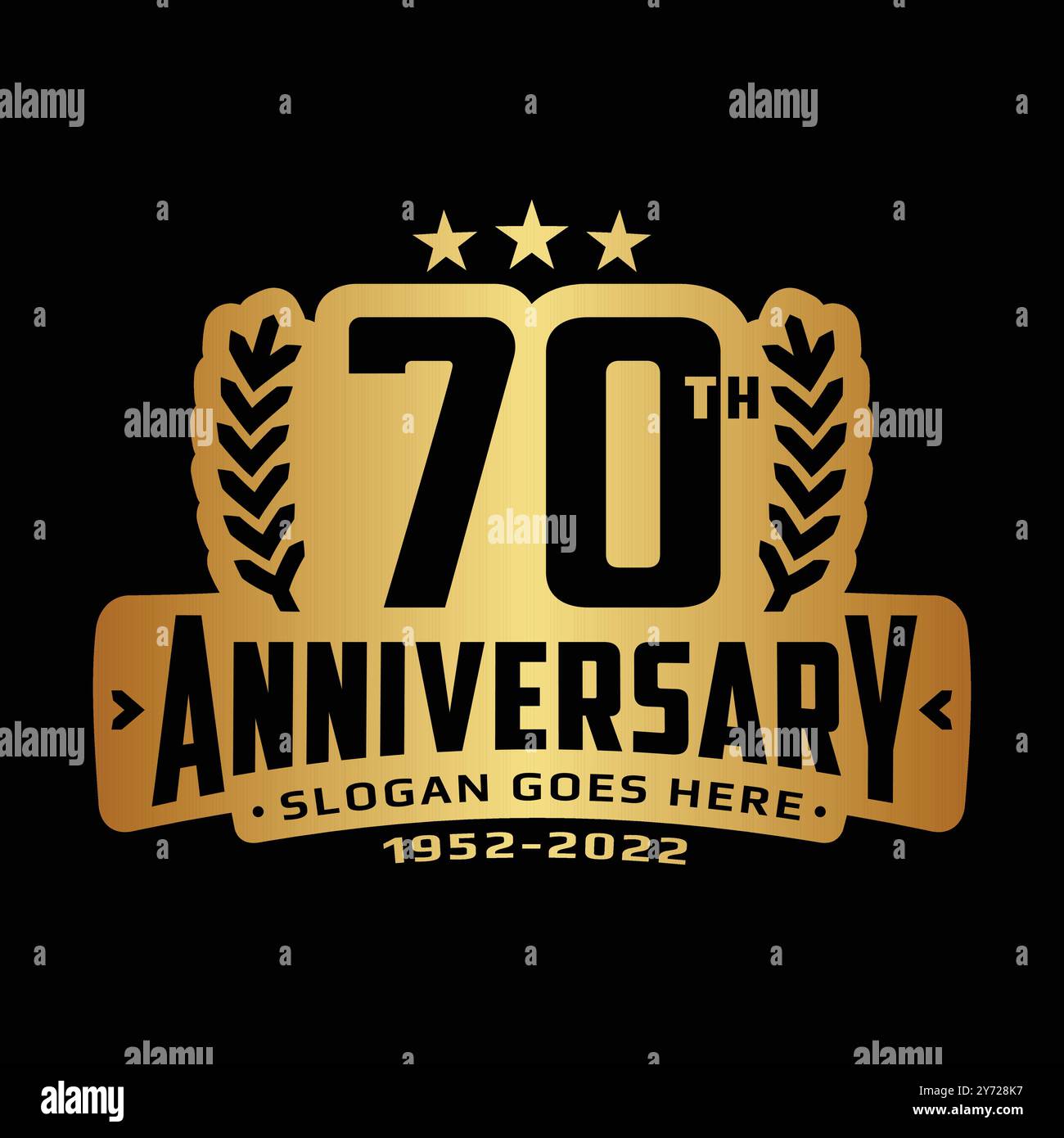 70 years anniversary logo design template. 70th anniversary celebration ...