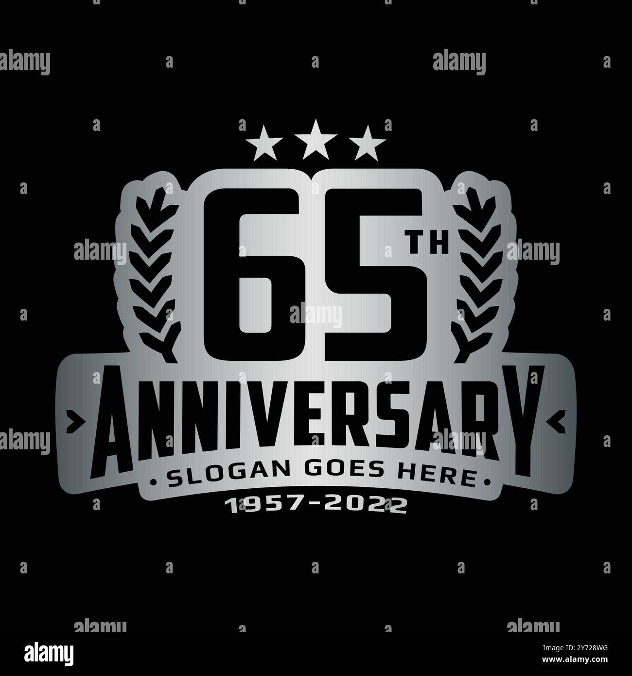 65 years anniversary logo design template. 65th anniversary celebration ...